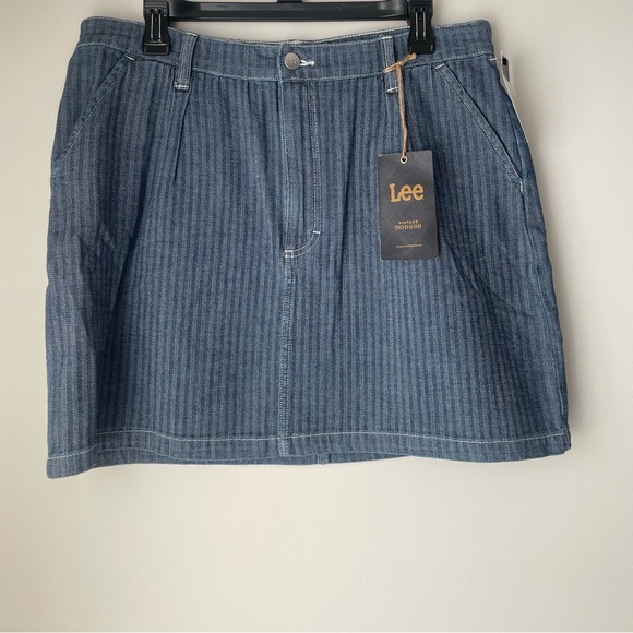 Lee | Skirts | Lee Denim Herringbone High Rise Mini Skirt Size 32 | Poshmark